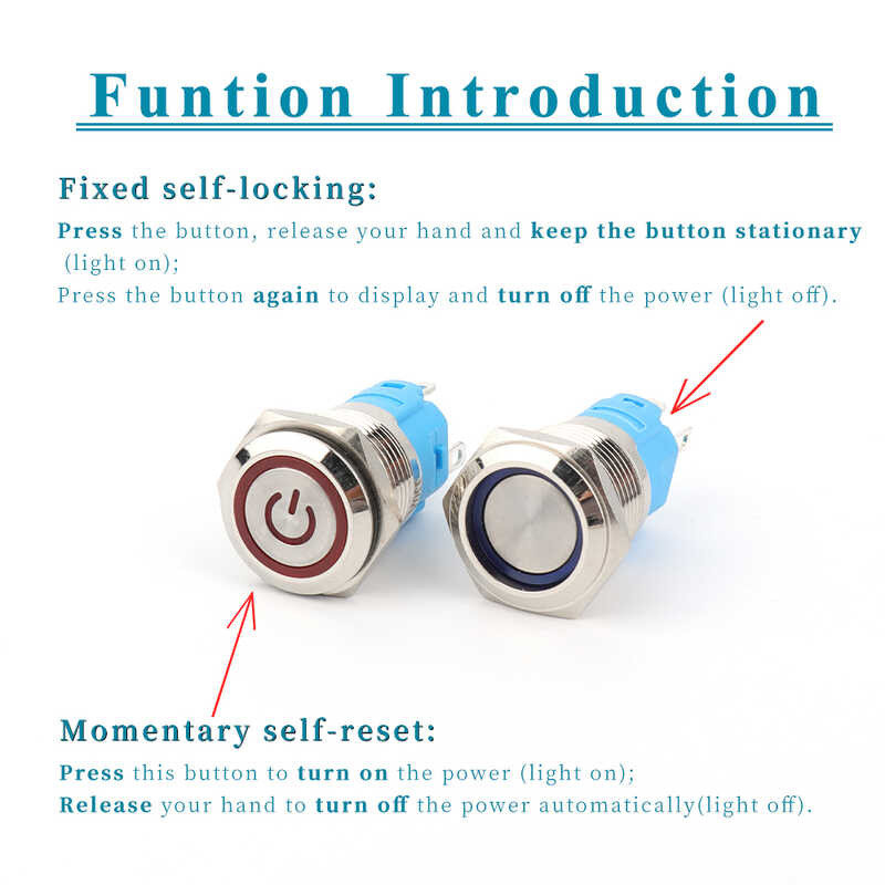 Off On PC Power Metal Waterproof Push Button Switch 12v for Car ...