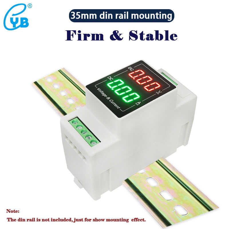 Yb103va DC Voltmeter Ammeter Din Rail Digital Voltage Current Meter LED ...