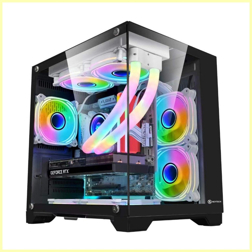 KENLEI KEYTECH Robin Cube DUAL CHAMBER CASE MICRO ATX MINI ITX Desktop ...
