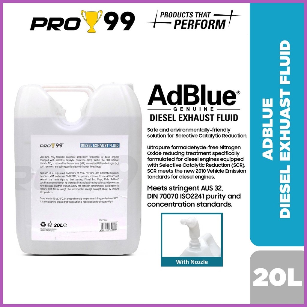 Pro-99 Adblue Genuine Diesel Exhaust Fluid 20 Liters (20L) | Shopee ...