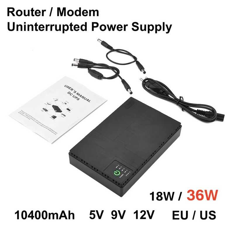 Mini 9 DC UPS 18W 36W Uninterruptible Power ply 5v 9v 12v 10400mAh ...