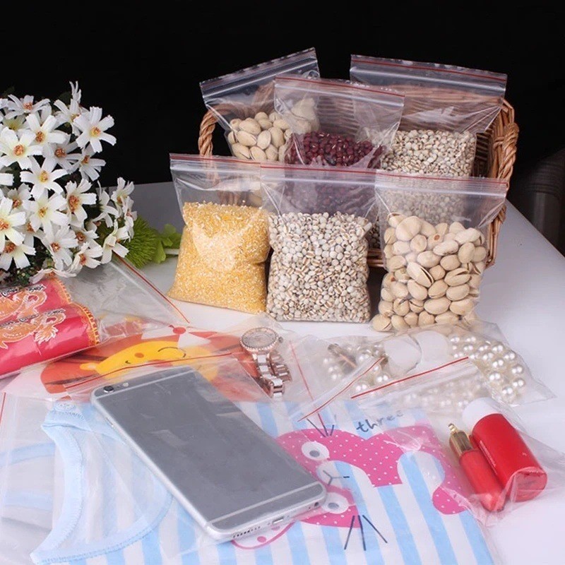 Resealable Zip Lock Plastic Bags / Transparent Food Packaging Pouch ...