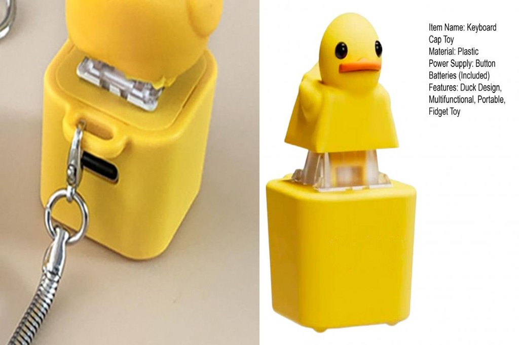 Sensory Experience Duck Toy Quacking Duck Keychain Fidget Toy with ...