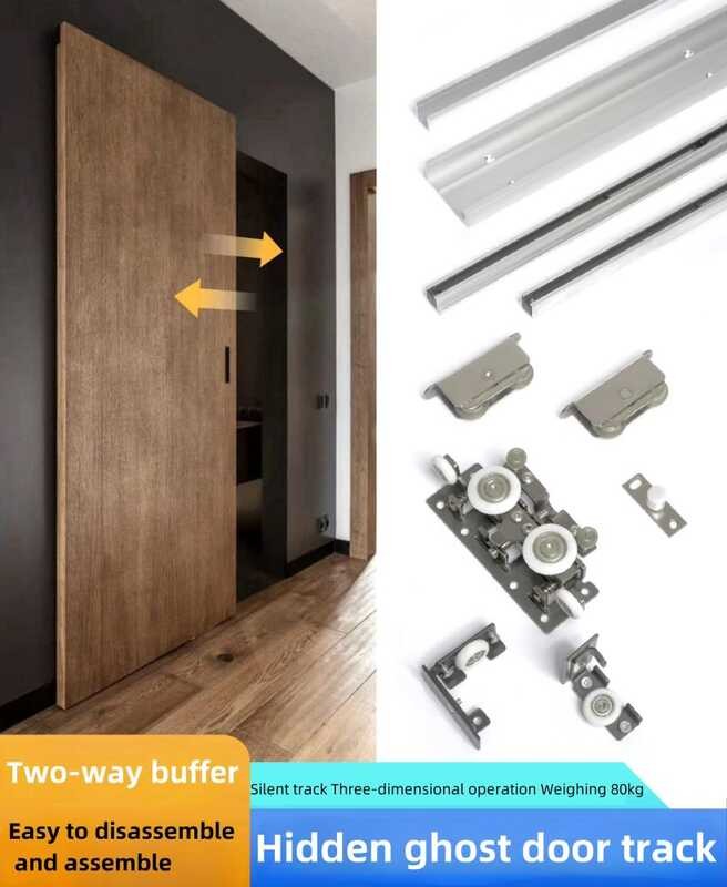 Concealed Hinges Barn Door Slide Track Soft Closing Interior Wall Barn ...
