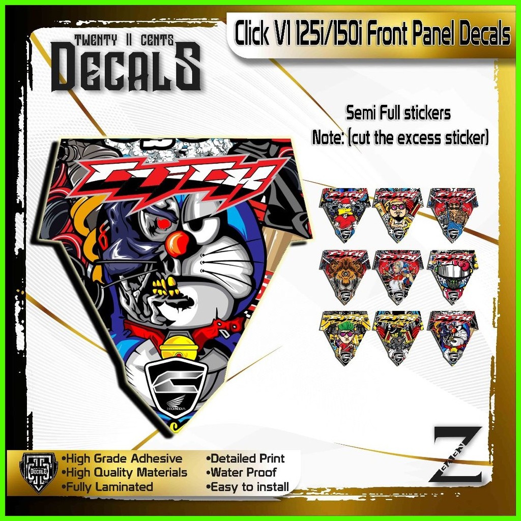 ♣ HONDA CLICK V1 125 / 150 FRONT PANEL High-Quality Decals and Stickers ...