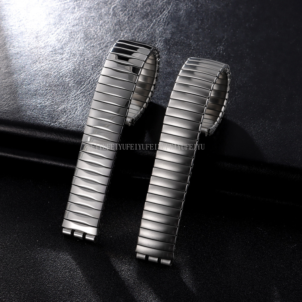 Classic Elastic Watch Strap for Swatch 17mm 20mm Matte Polished ...