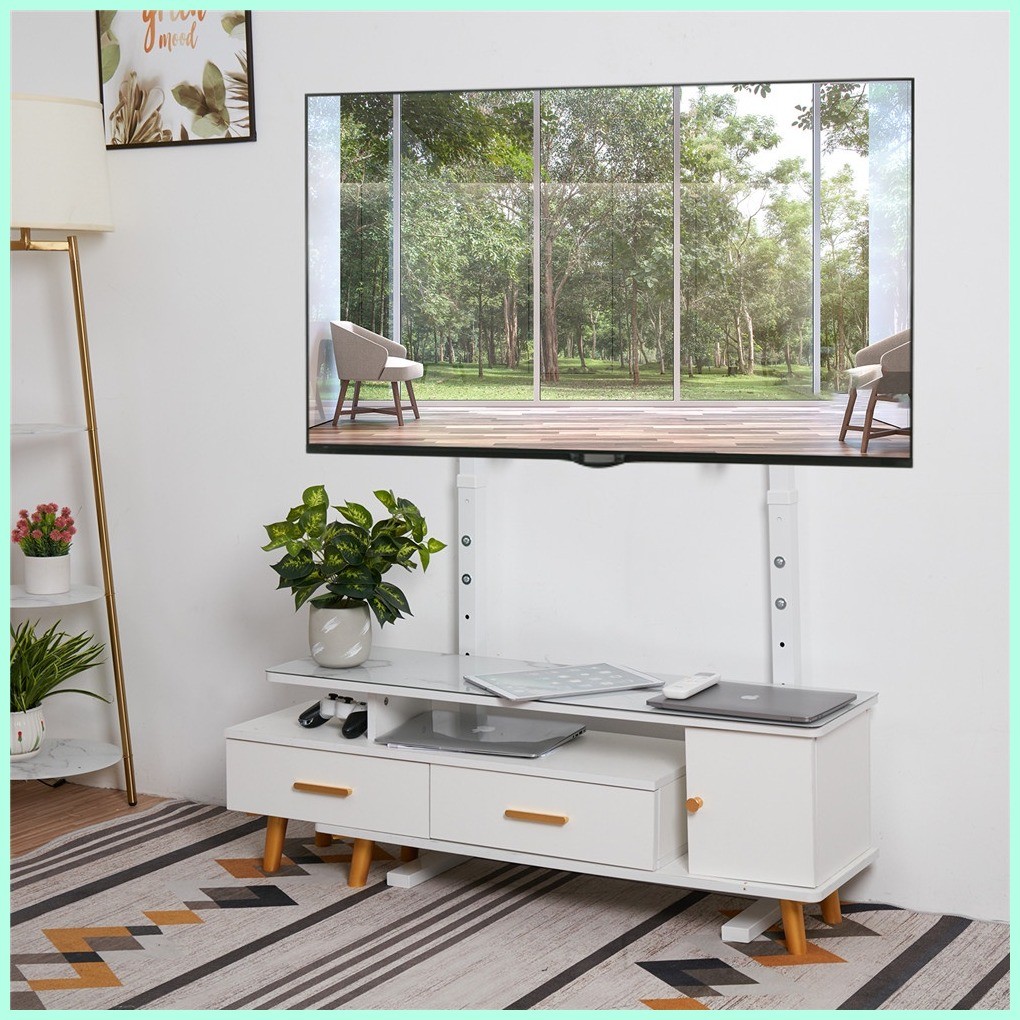 Heavy Duty Floor Standing TV Stand, TV Monitor Stand Support 32-100 inch screen, Adjustable Hei ...