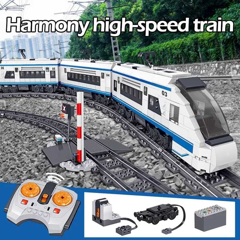 High-Tech City Remote Control Train Harmony High-speed Rail Building ...