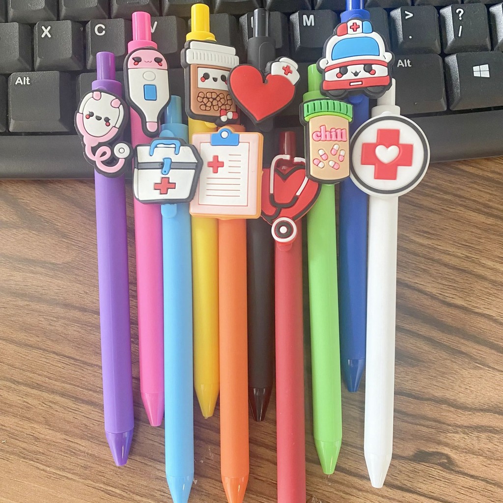 10pcs Nurse and Doctor Gel Pens, 0.5mm Black Ink Retractable Pens ...