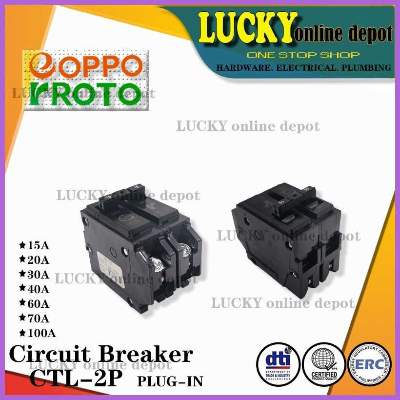 ∇ EOPPO/RROTO CTL-2P CIRCUIT BREAKER PLUG IN 15A,20A,30A,40A,60A,70A,100A | Shopee Philippines