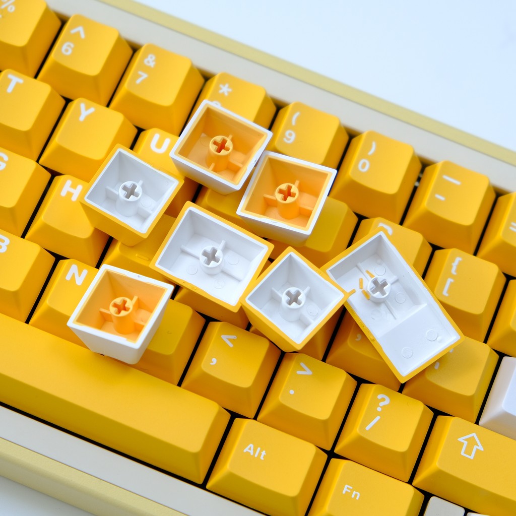 AiFei Yellow White Keycaps ABS double shiot keycap set for Mechanical ...