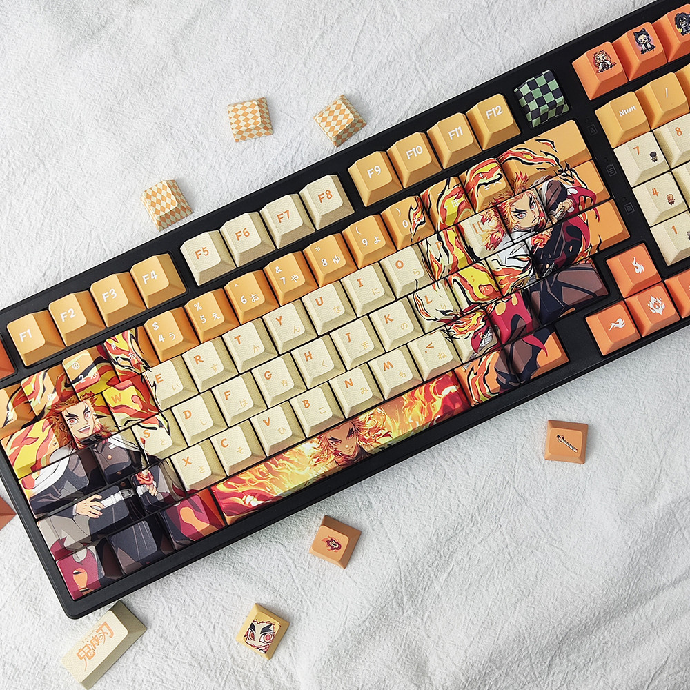 Rengoku Kyoujurou Keycap Cherry Profile 131 Keys PBT Five-sided Dye ...