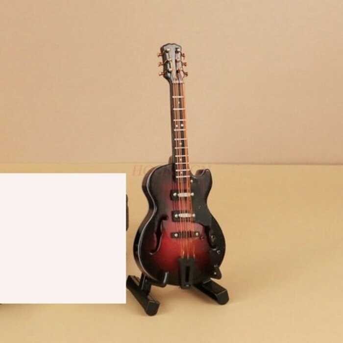 Bass Guitar Ornament Doll Mini Instrument 10Cm Wooden Classical Folk ...