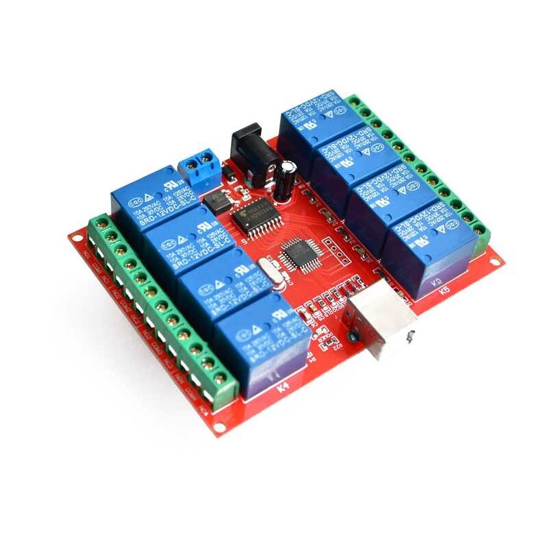 8-way 12V computer with USB control switch, no drive relay module, PC ...