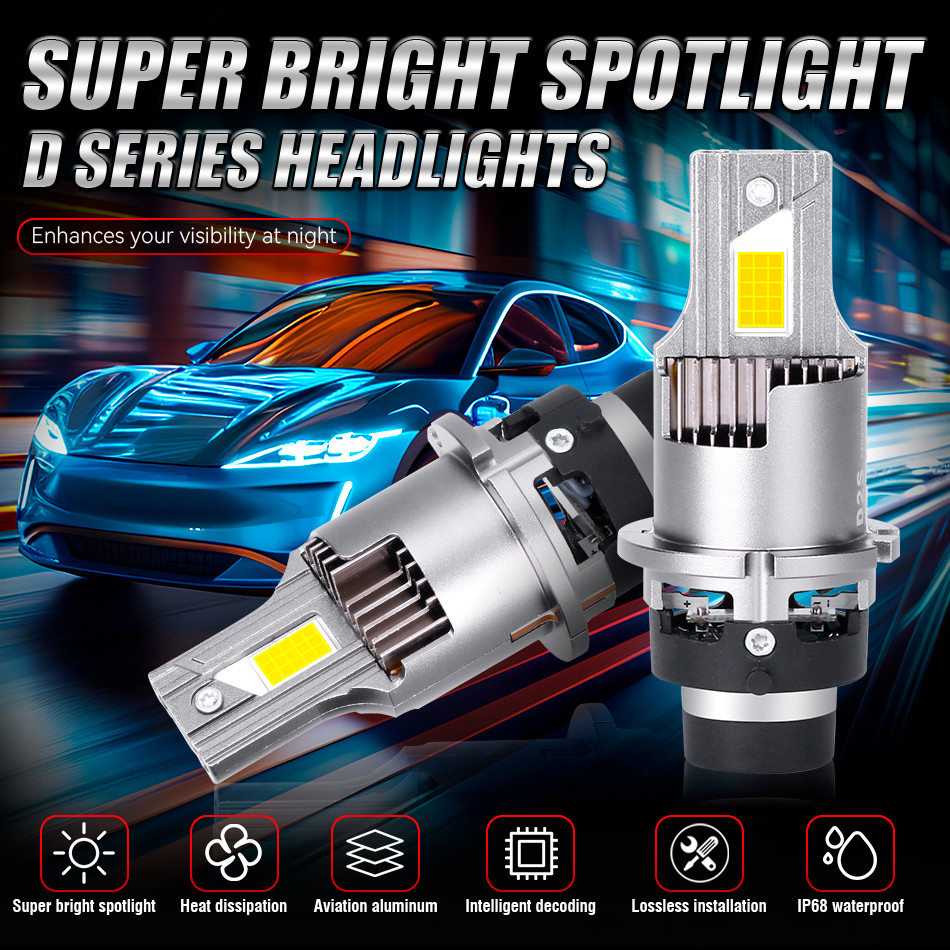 D2S D4S LED Car Headlights Canbus 100000LM D2R D4R Auto Bulbs Two-sided ...