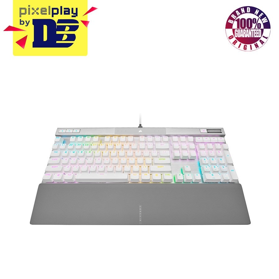 CORSAIR K70 RGB PRO Optical-Mechanical Gaming Keyboard with PBT Double Shot Pro Keycaps (White ...