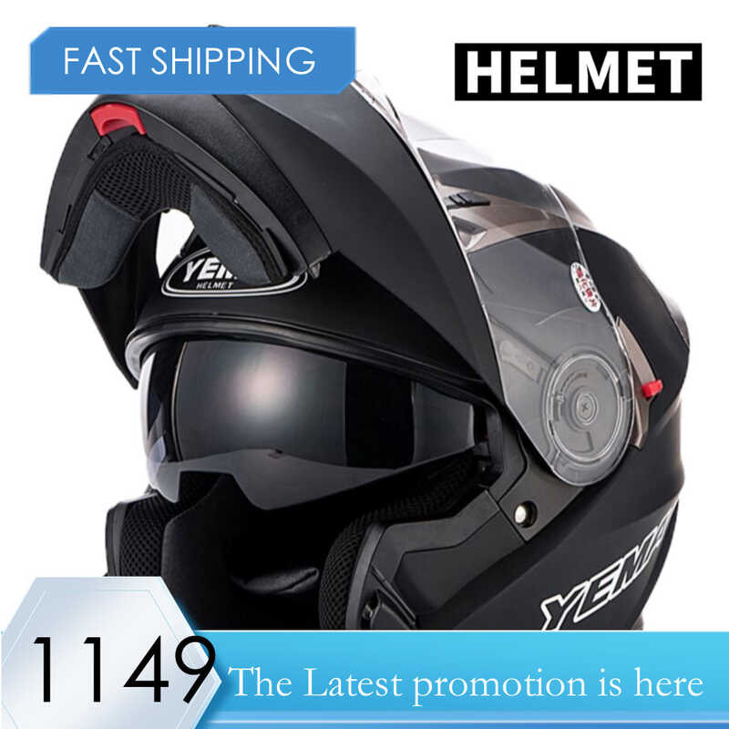 Cod Plain Men's Full Face Motorcycle Helmet Dual Visor Modular Open ...