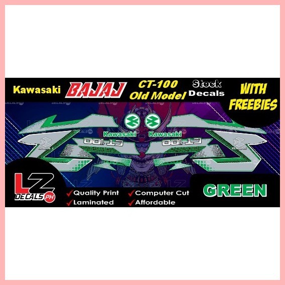 Kawasaki Bajaj Old CT-100 Stock Decals / Stickers with Freebies ...