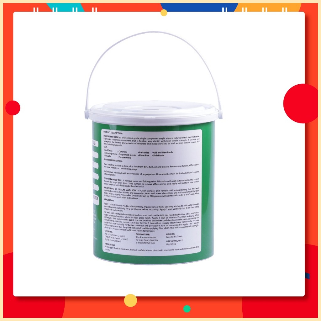 PRIMERO PRO DECK WATERPROOFING MEMBRANE - 4KG | Shopee Philippines
