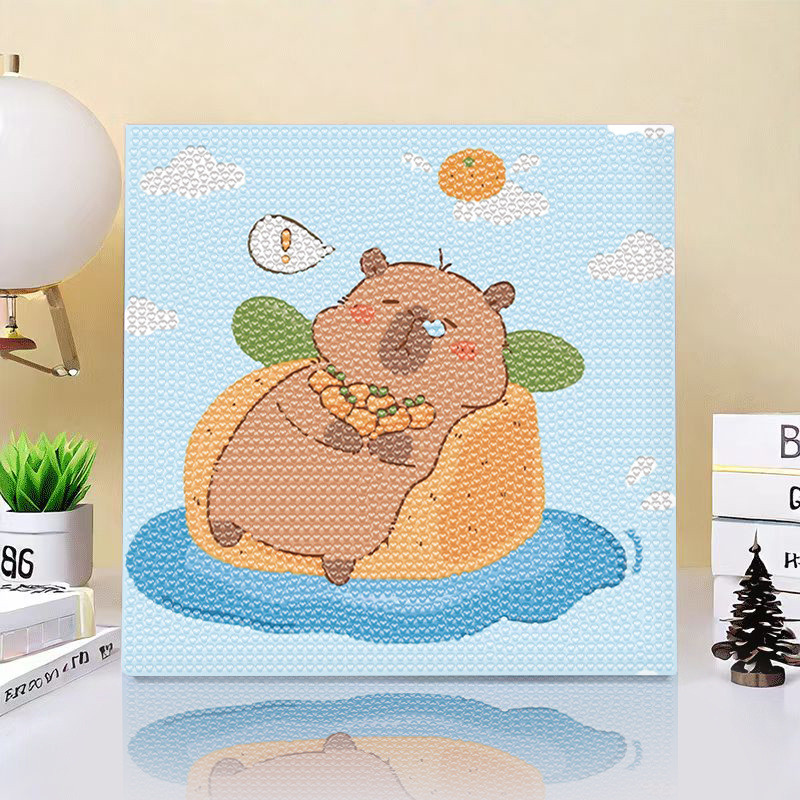 DIY Cartoon Diamond Painting Kit with Frame Kids Craft Capybara ...