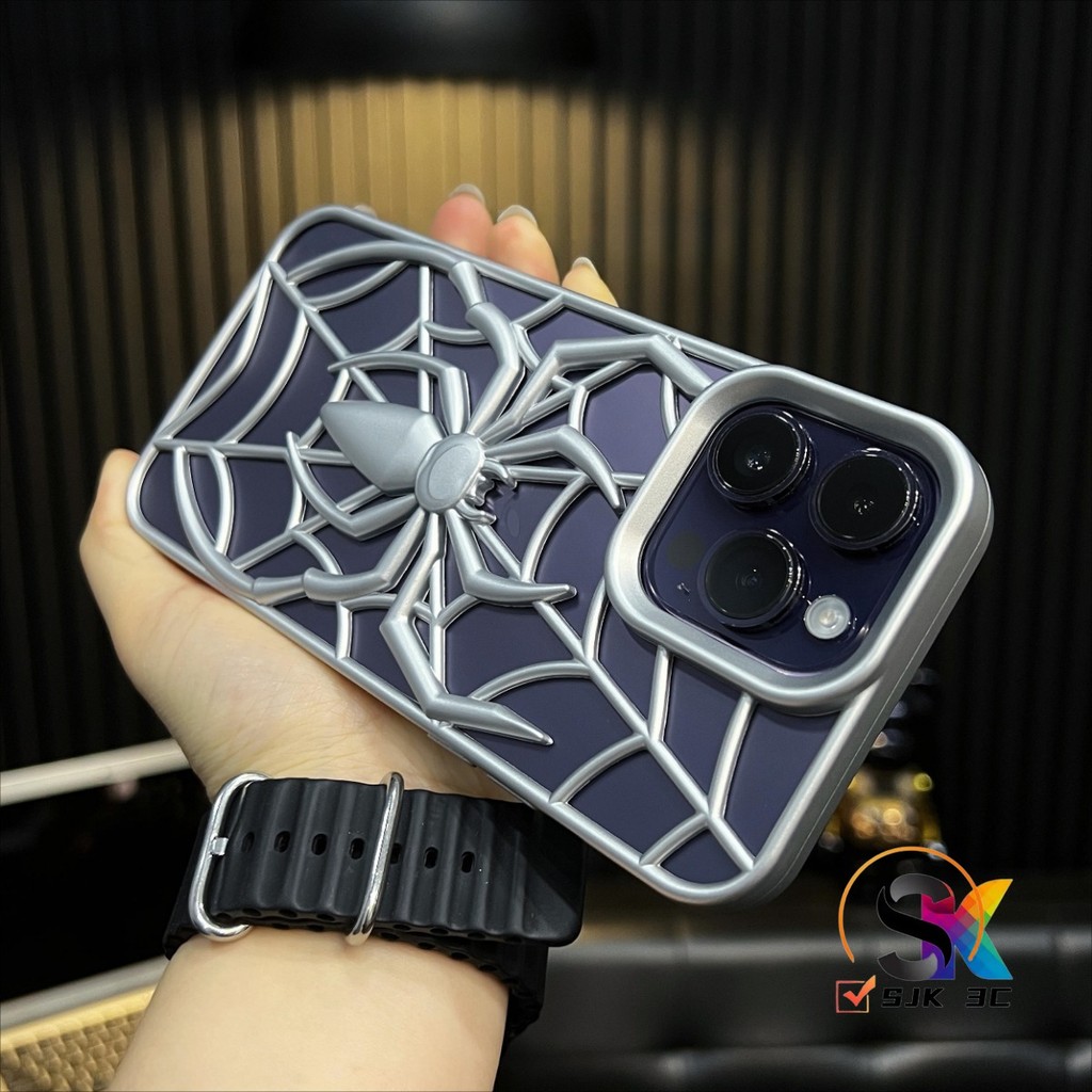 New Spider Mesh Phone Case Heat Dissipation Shockproof for iPhone 16 15 ...