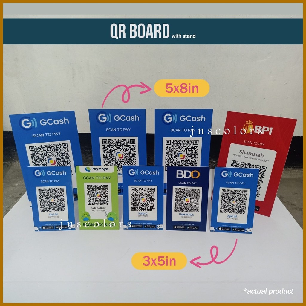 Waterproof Gcash Maya QR Code Standee and other banks Board Signage ...