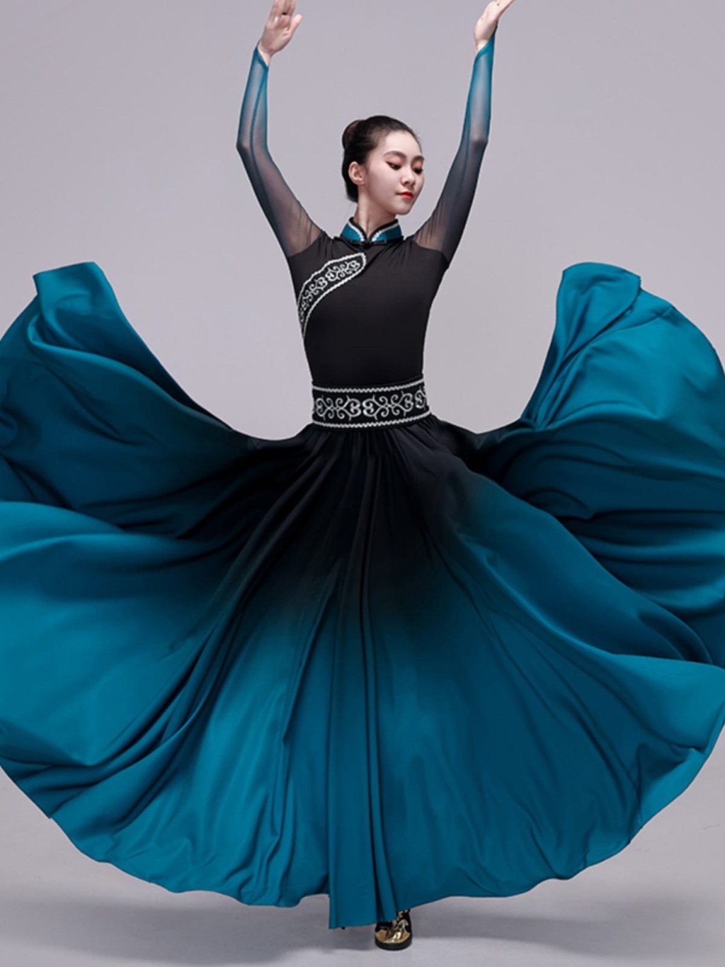 Mongolian Dance Costume Performance Art Exam Practice Big Hem Skirt ...
