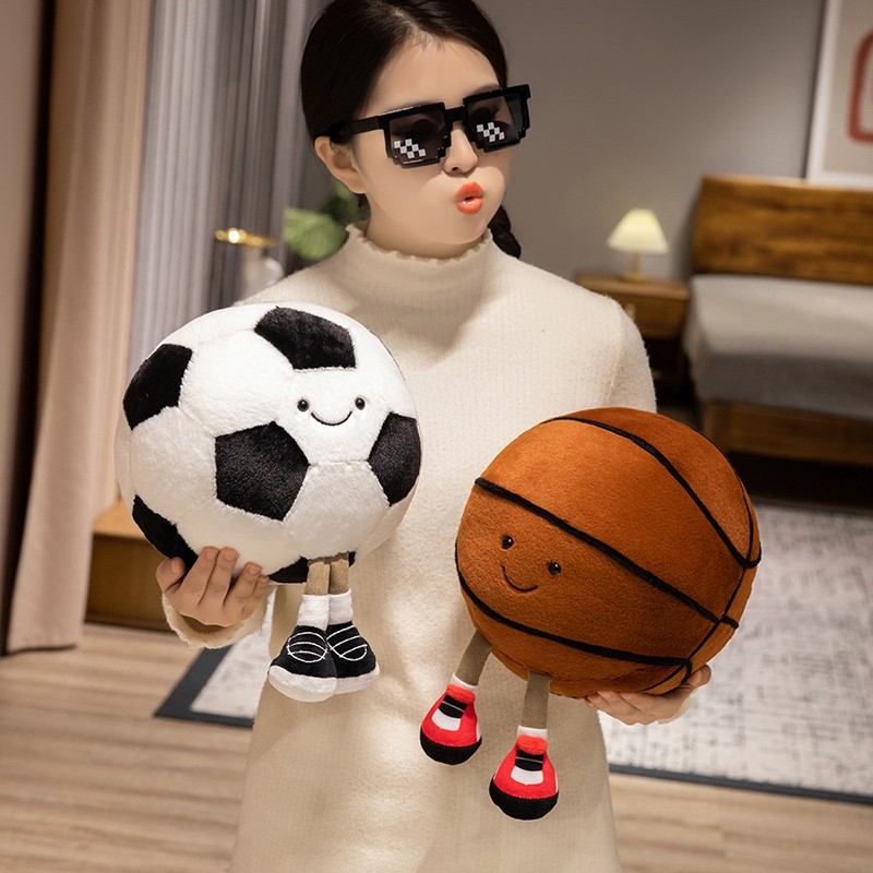 Amuseables Sports Football Basketball Plush Toy Cute Football ...