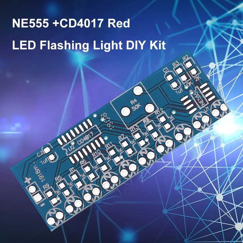 Ne555 50Pcs-5 +Cd4017 Red Flashing Light DIY Kit SMD Soldering Practice Suite LED Water Wing ...