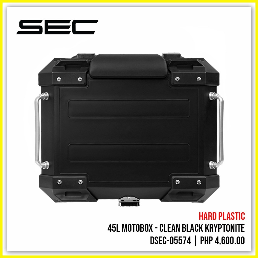 SEC Topbox 45 Liters Top Box for Motorcycle Motobox - Kryptonite Black ...
