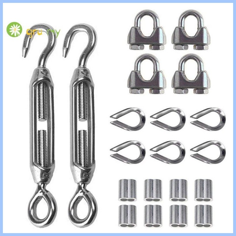 20Pcs Heavy Duty Wire Rope Tension Kits Turnbuckle 1/8 Inch Wire Rope ...