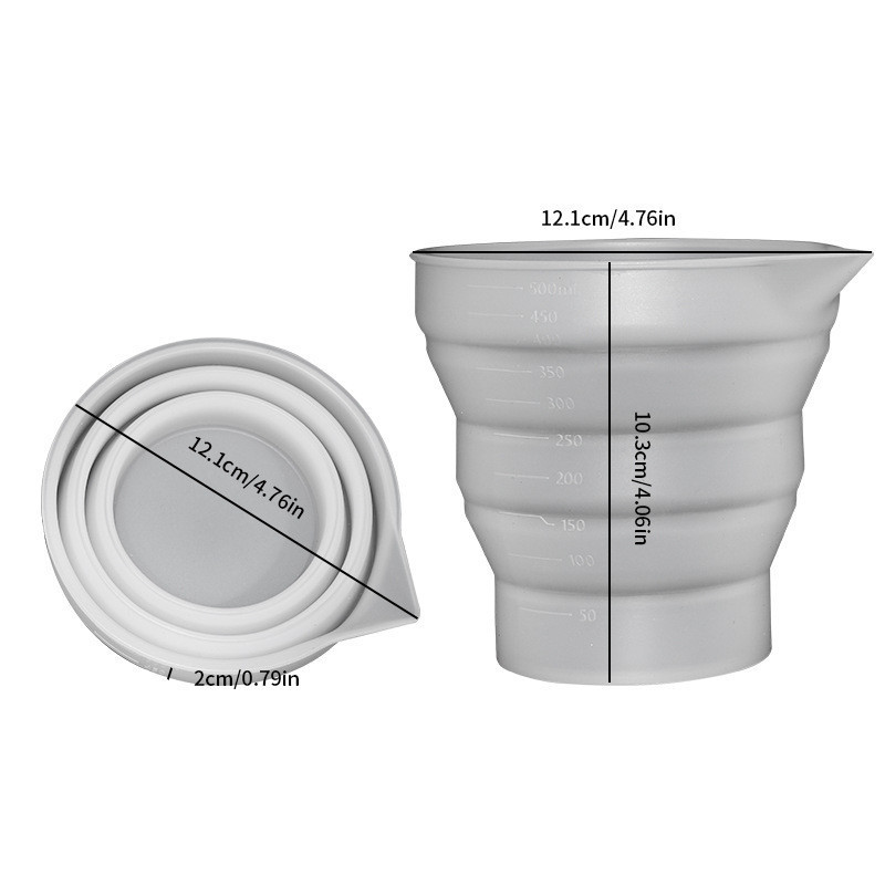 250ml Foldable Silicone Measure Cups Graduated Portable Liquid ...