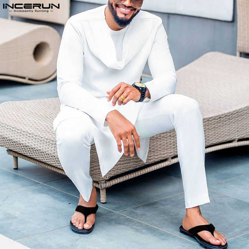 Perfectly INCERUN Man 1 Vintage Muslim Clothing Suit Long Sleeve Kaftan ...