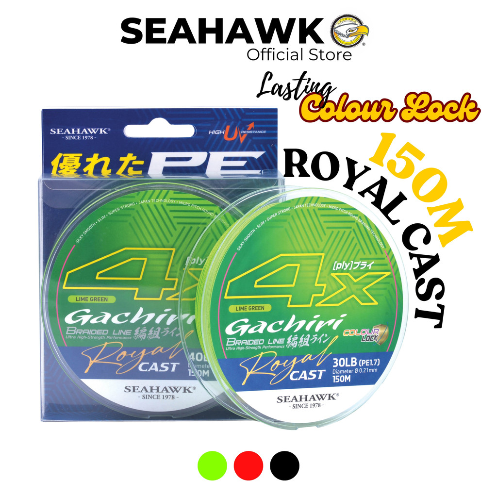 Seahawk Gachiri 4X Royal Cast Colour Lock - Lasting Colors for Casting Braided Fishing Lines ...