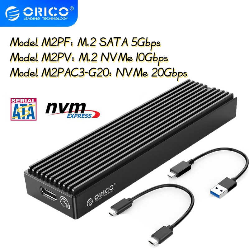 M.2 ORICO NVME Enclosure,M2 USB Case,Gen2 10Gbps PCIe Case, 5Gbps NGFF ...