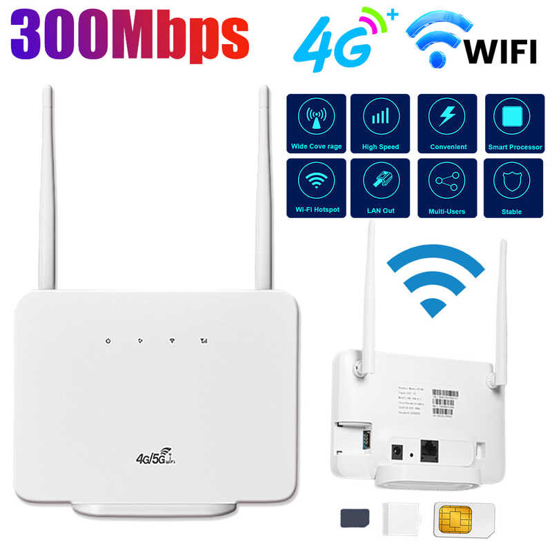 CPE LTE Router 4G Modem 300Mbps Rj45 LAN WAN External Antenna Wireless ...
