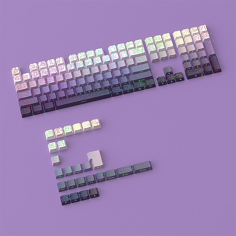 Lavender Contour Side Print Keycap Cherry Profile PBT Material Gradient ...