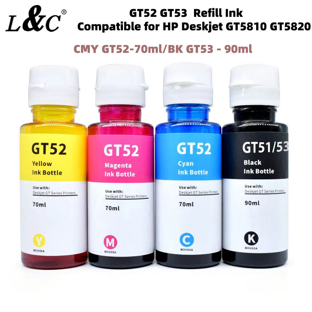 L&C Refill For Hp Ink GT51 GT52 GT53 Dye Ink For HP Deskjet Printer ...