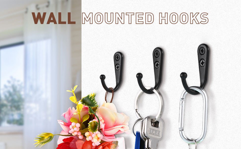 Wall Mounted Mug Hooks - Multi-Purpose Zinc Alloy Hooks with - Space ...