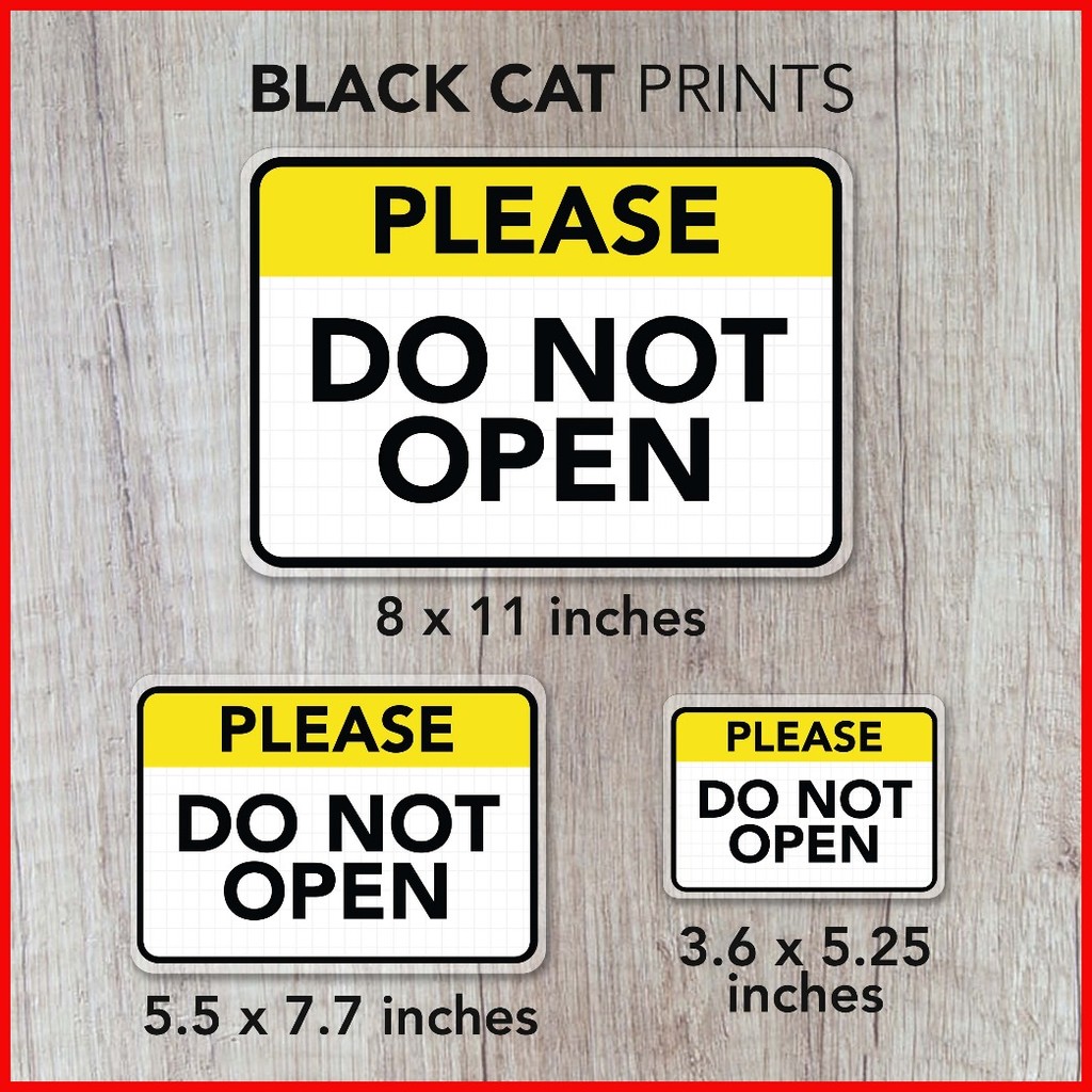 ♎ ╳ ⚵ Do Not Open Sign / Laminated Sign / Sign Board | Shopee Philippines