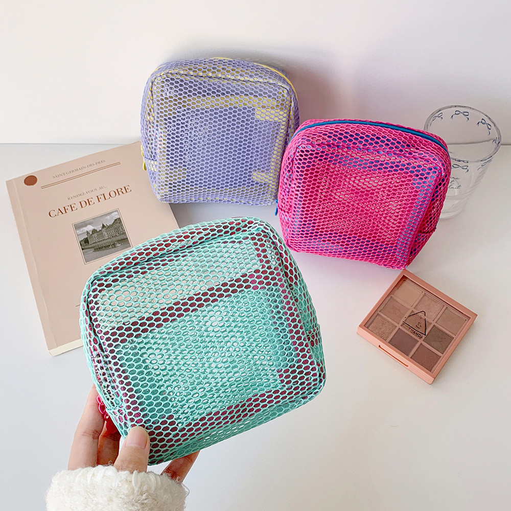 Mesh storage bag, mesh makeup bag, data cable storage bag, organizing ...