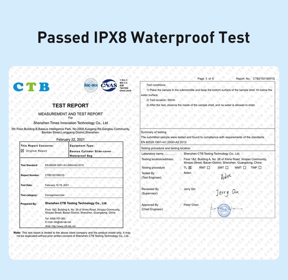 Baseus Waterproof Phone Pouch IPX8 30M Underwater Plus Size Protector Case Universal For ...
