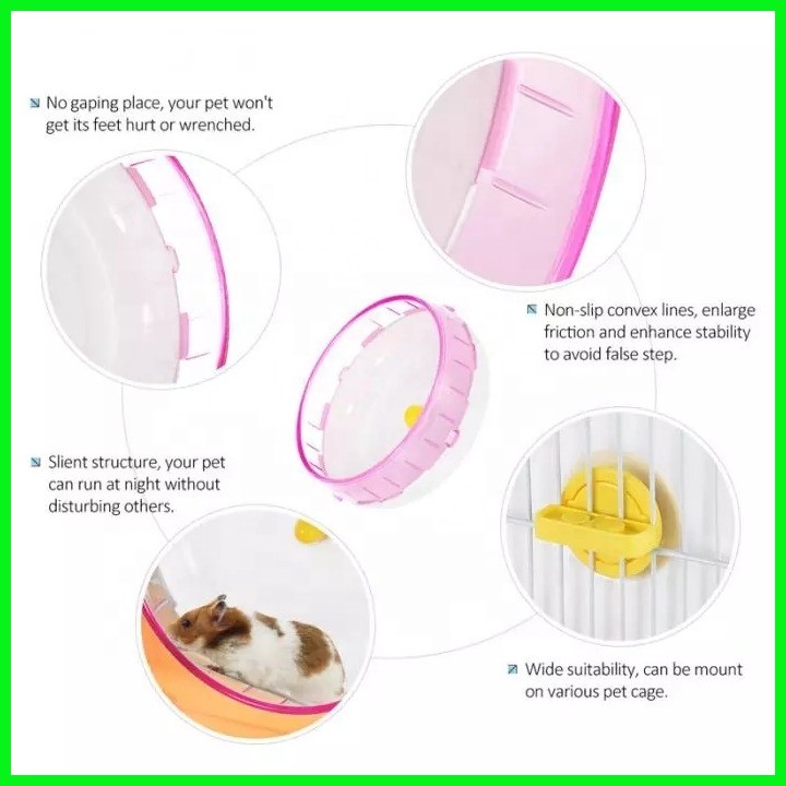 Silent Hamster Exercise Wheel Rotatory Jogging Spinner Disc / Hamster ...