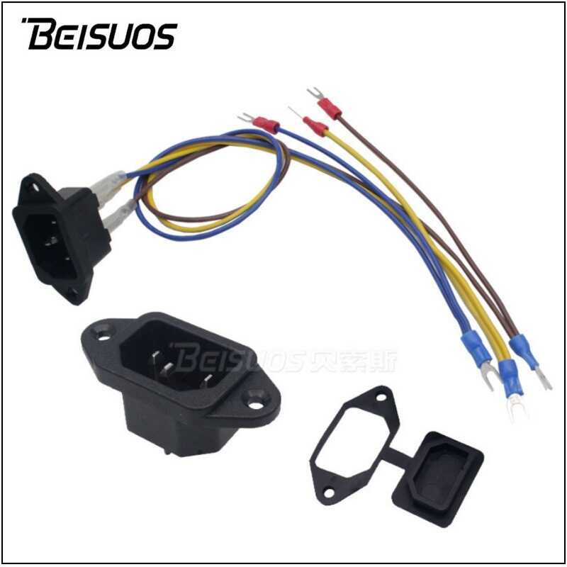 Power socket with cable, three pin pin suffix socket, locked C14 socket ...
