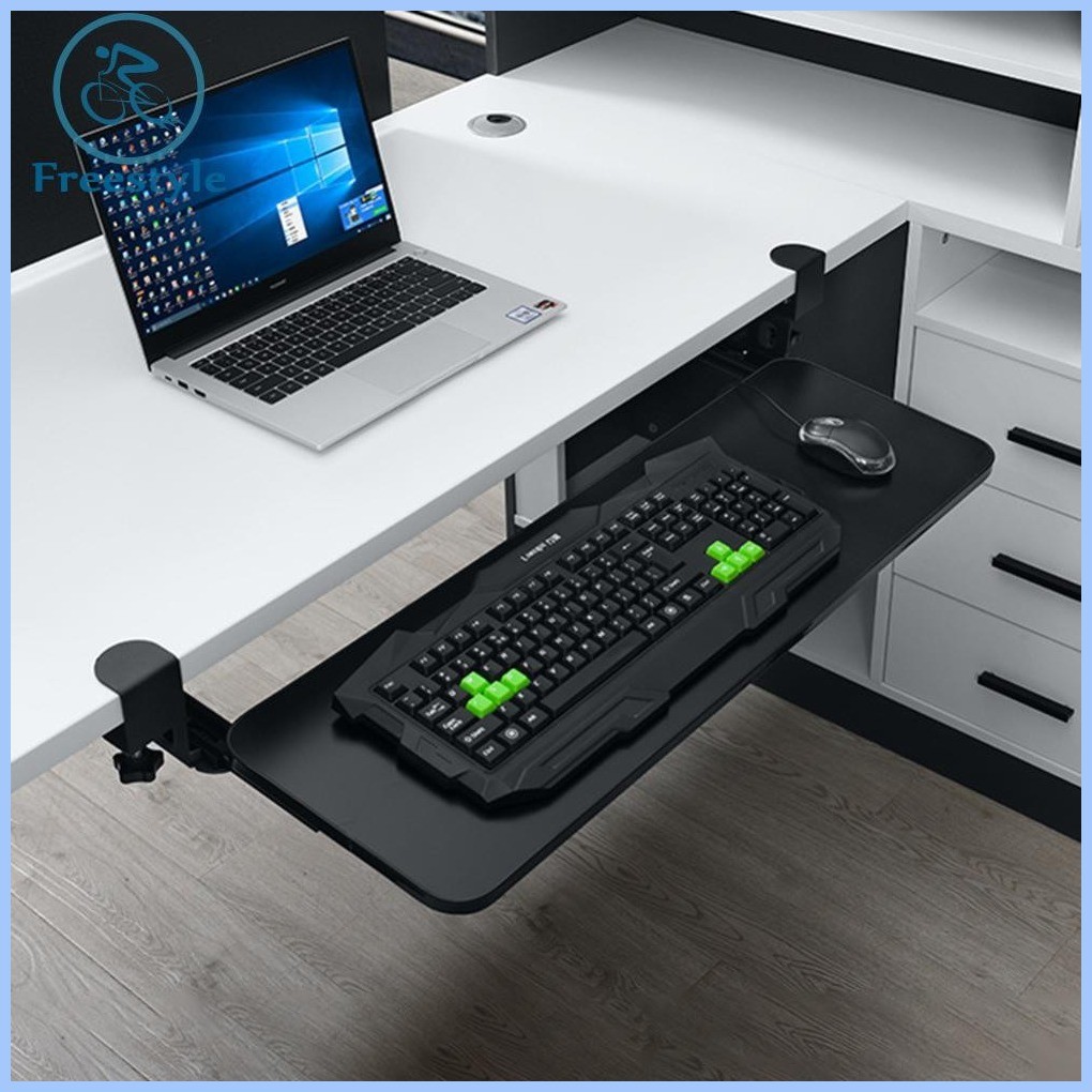 Keyboard Tray Under Desk with C Clamp Mount Slide Out Computer Keyboard ...