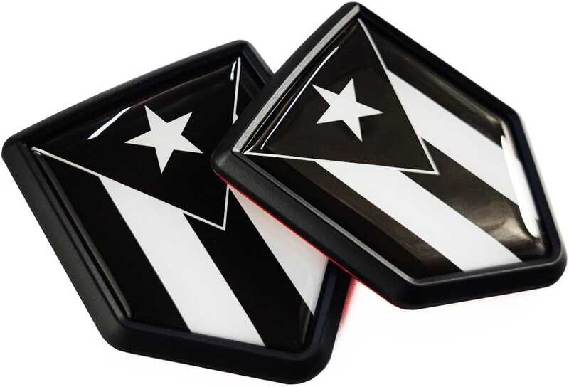 Black Puerto Newperlite Rico Flag Stickers Car Badges Puerto Rico Flag ...