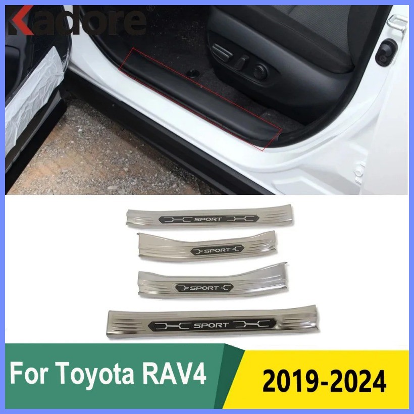 For Toyota RAV4 RAV 4 2019-2022 2023 2024 Side Door Sill Scuff Plates ...