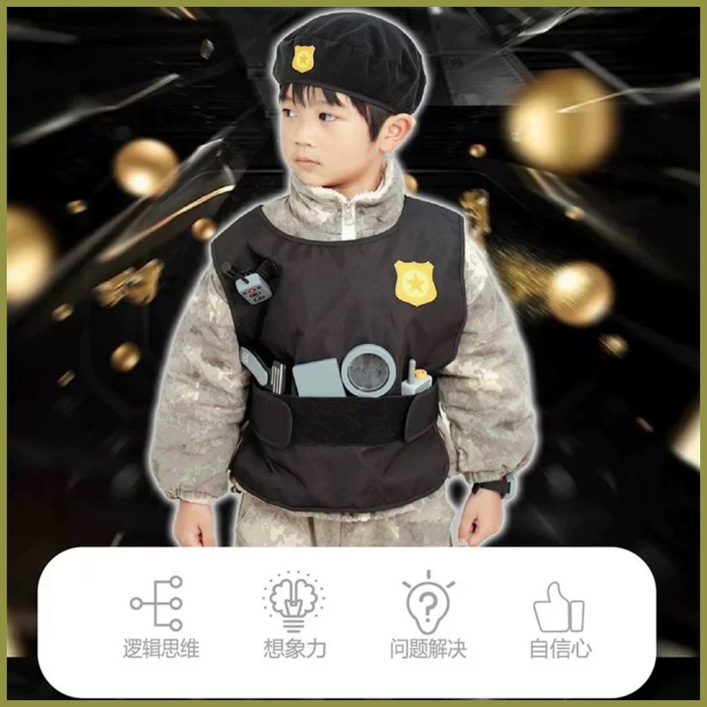 ☸ ☪ ﹊ ED shop Educational Toys Kids Wooden Premium Police Play Office ...