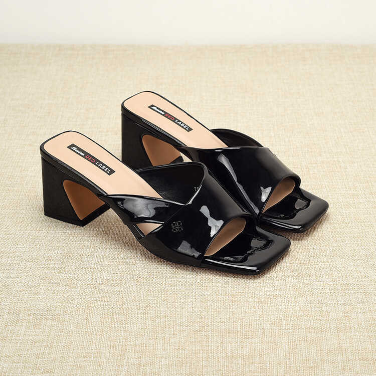 Outfit, New High Heels, Exposed Toes, Black, Half Drag Shoes, Thick ...