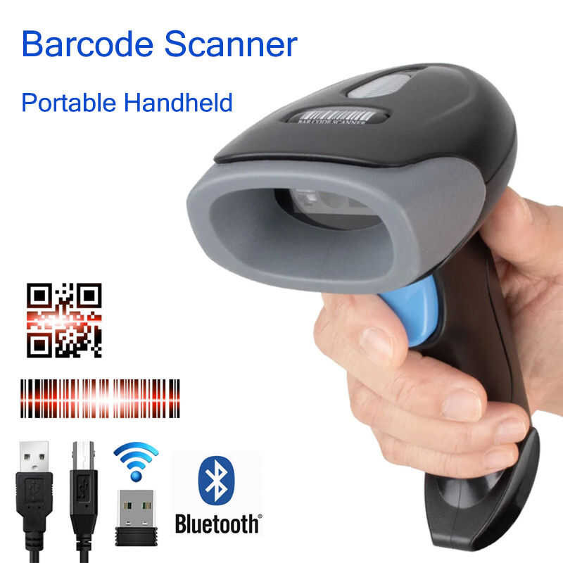 1D/2D Barcode Reader USB Wired/Wireless 2.4G WIFI Bluetooth Handheld ...